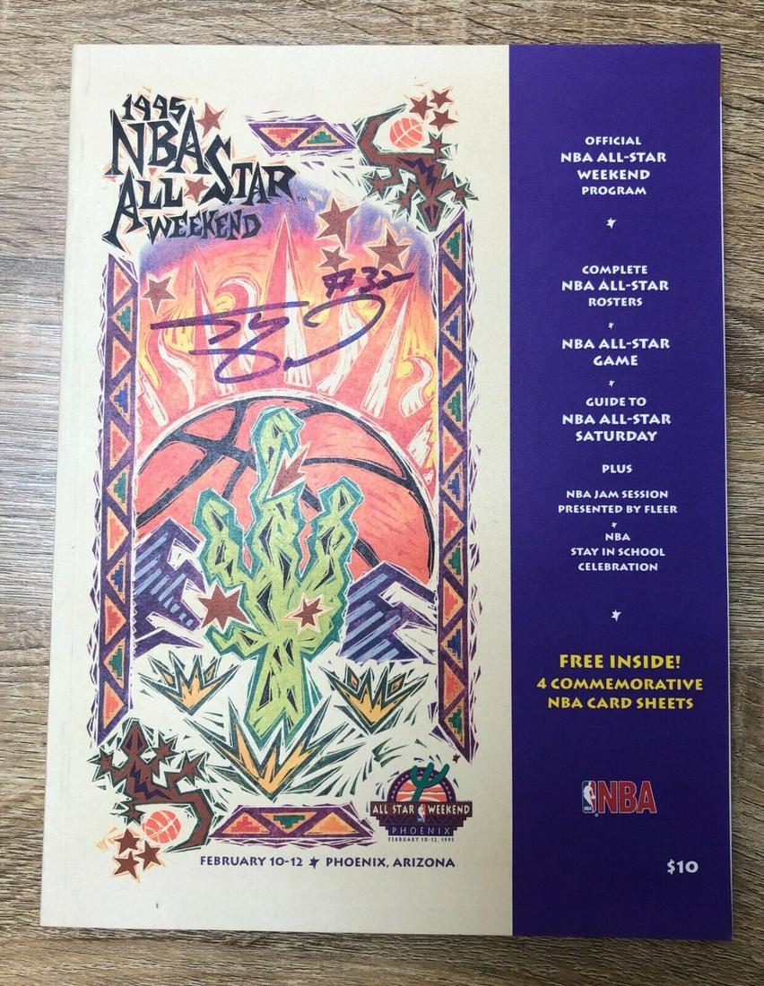 Shaquille O'neal Signed 1995 Nba All Star Game Program (jsa Ss45788)