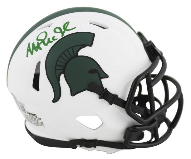 Michigan State Magic Johnson Signed Lunar Speed Mini Helmet Bas Witnessed