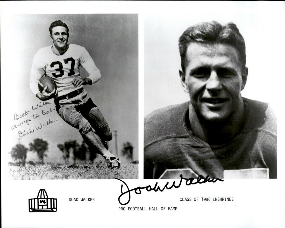 Doak Walker Signed Photo 8x10 Autographed Lions Psa/dna Ah29619