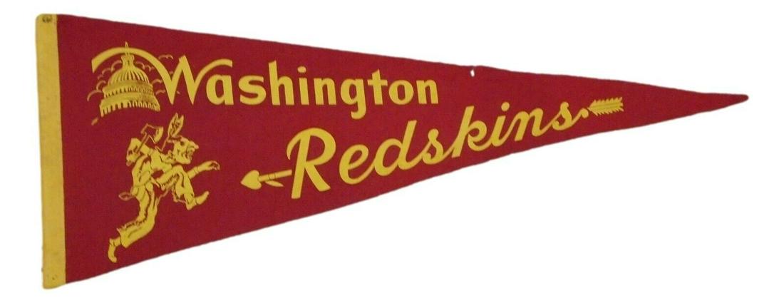 Vintage 1950s Washington Redskins 30" Pennant
