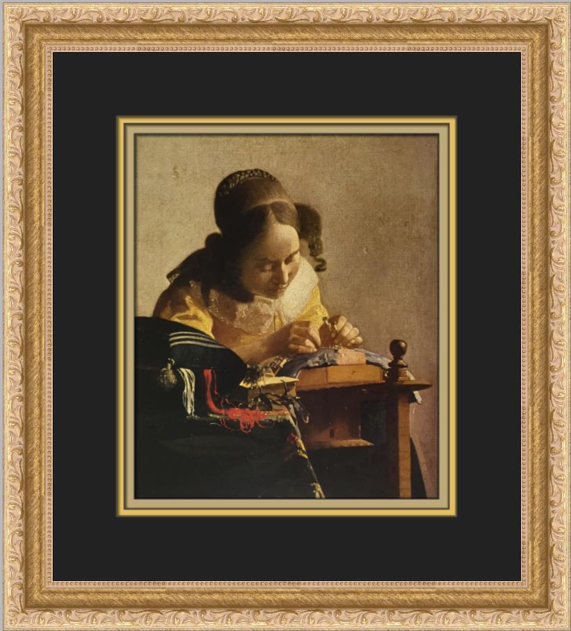 Vermeer The Lacemaker Custom Framed Print