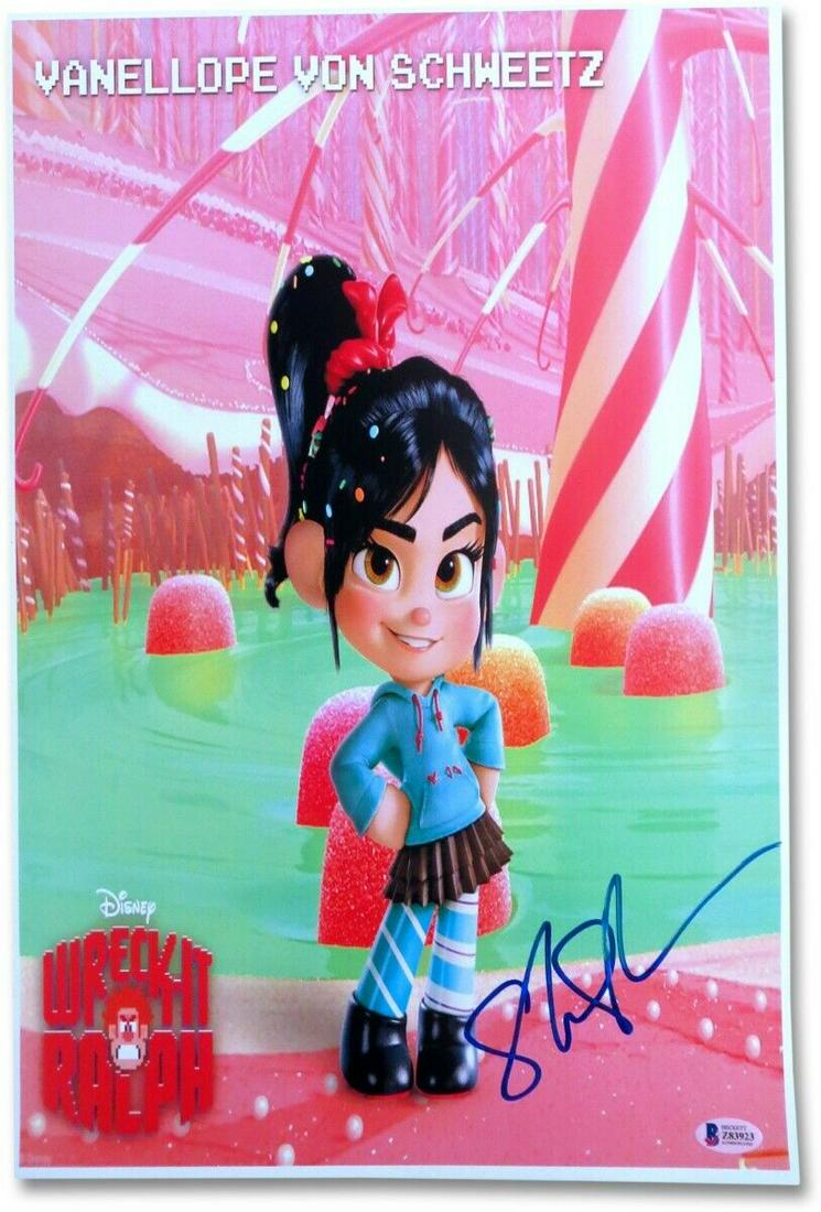 Sarah Silverman Signed Autograph 12x18 Photo Wreck It Ralph Vanellope Bas