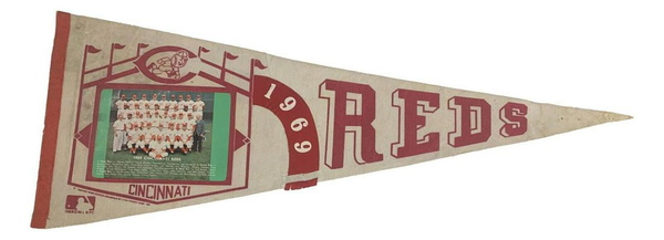 Vintage 1969 Cincinnati Reds 30 Photo Picture Pennant