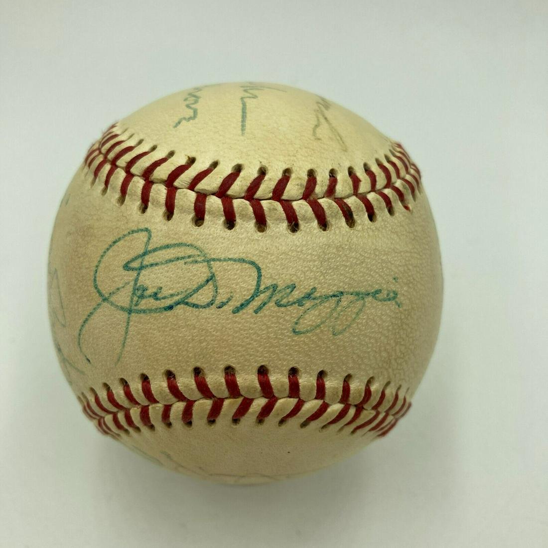 Joe DiMaggio Casey Stengel Heinie Manush HOF Multi Signed Baseball PSA ...