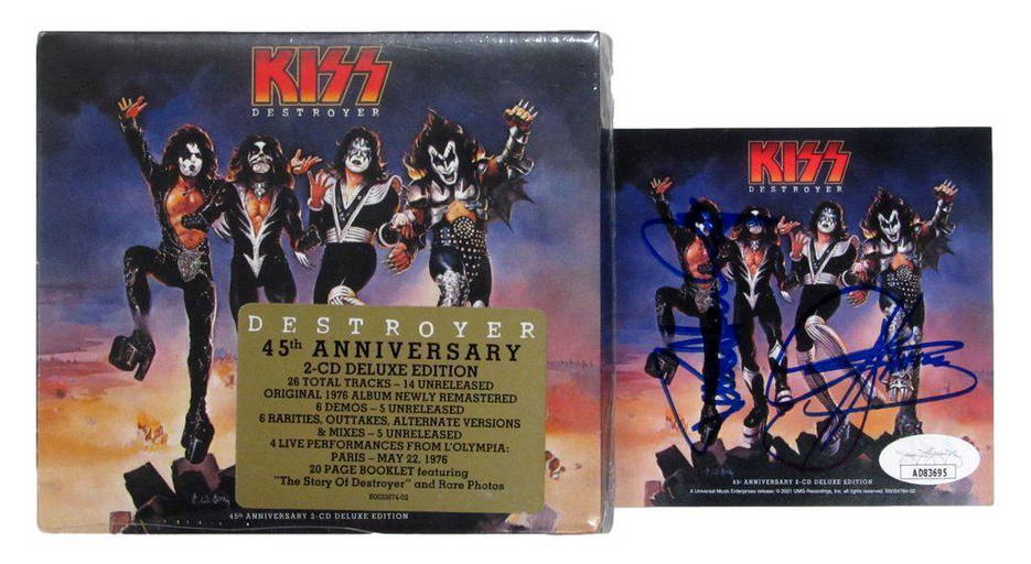 Gene Simmons/paul Stanley Dual Autographed "kiss" Destroyer Cd Cover Jsa