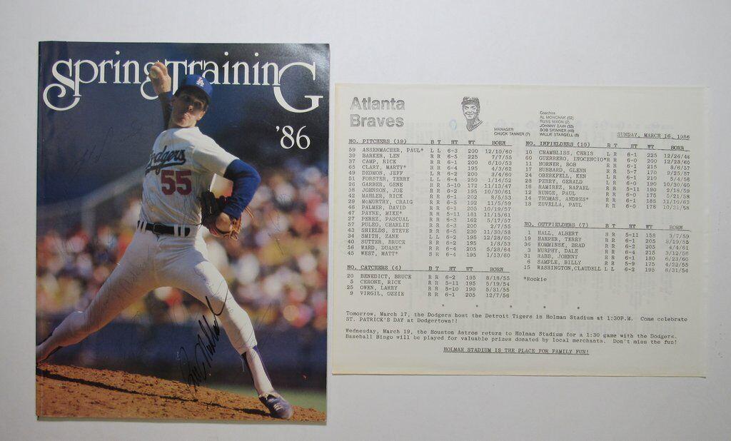 1986 Los Angeles Dodgers Multi Signed Spring Training Program Incl. Russell