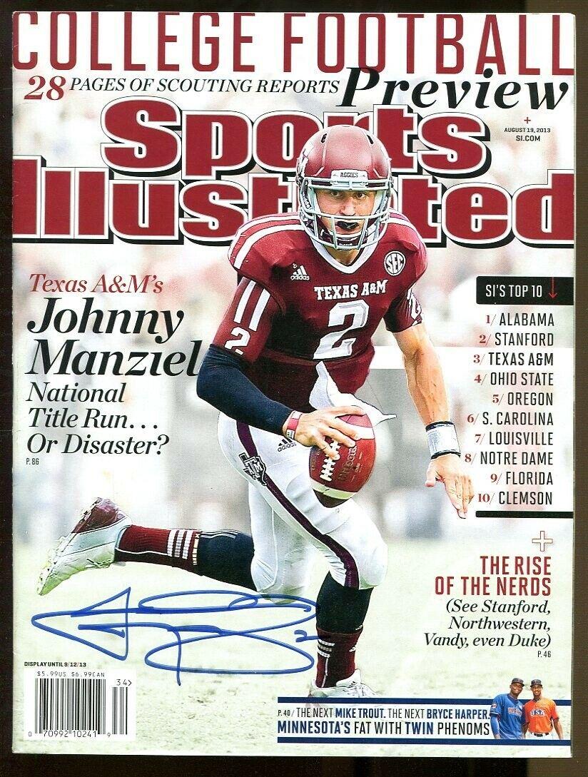 Johnny Manziel Signed Sports Illustrated No Label Newsstand Autograph ...