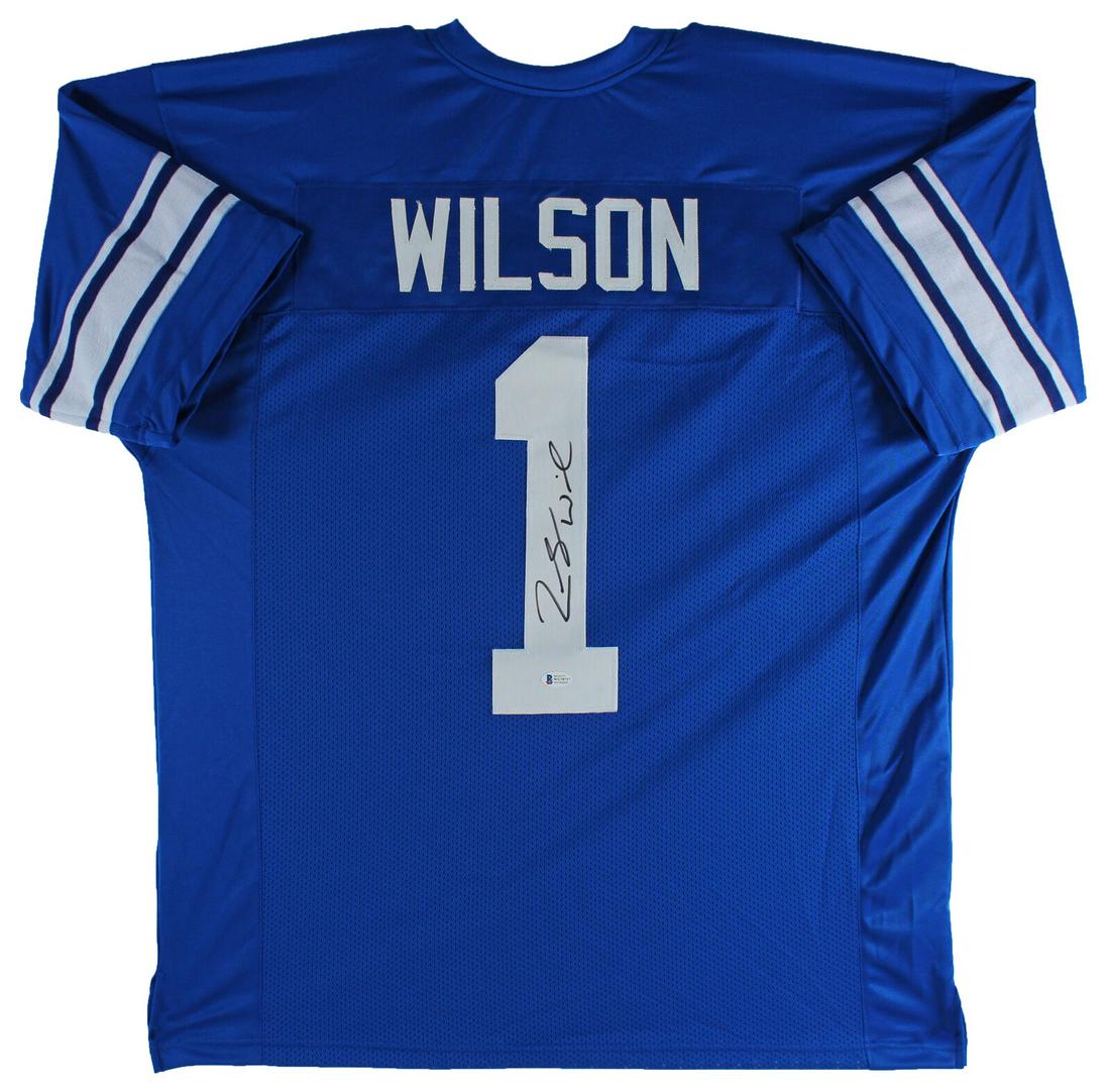 BYU Zach Wilson Signed Blue Pro Style Jersey Autographed BAS Witnessed ...