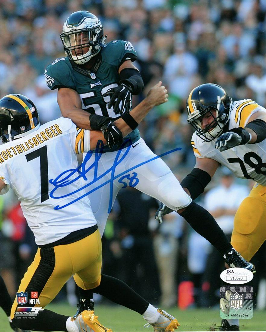 Jordan Hicks Philadelphia Eagles 58 Autographed 8x10 Color Photo JSA ...