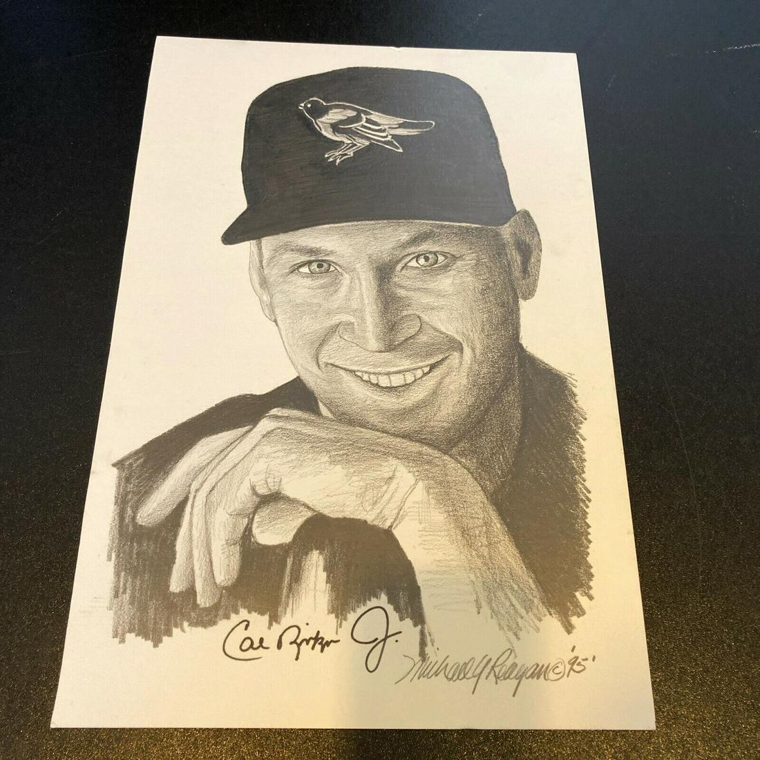 Cal Ripken Jr. Signed 10x15 Original Pencil Art By Artist Michael ...