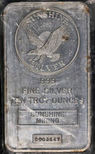 10 Ounce Silver Bar Sunshine Mining 1983 .999 Fine Stock