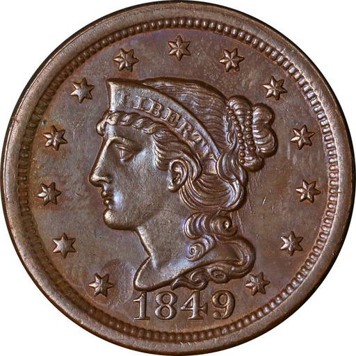 1849 Large Cent Nice Unc