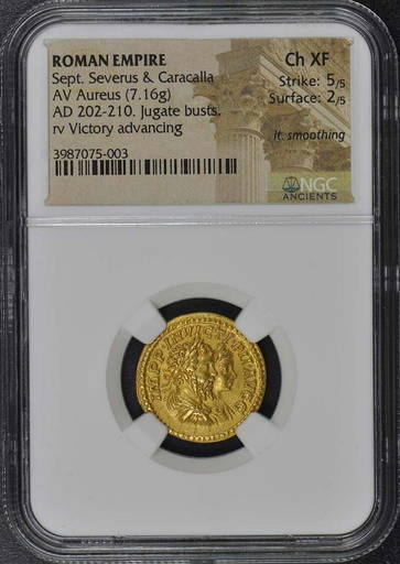Caracalla Sept. Severus Ad 202 210 Roman Aureus Ngc Xf45