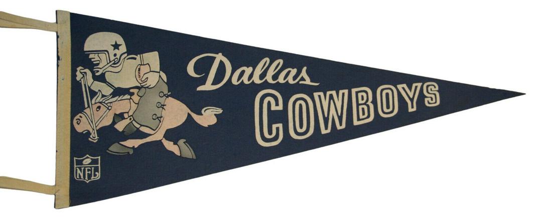 Vintage 1960s Dallas Cowboys Pennant 30x12" 91760