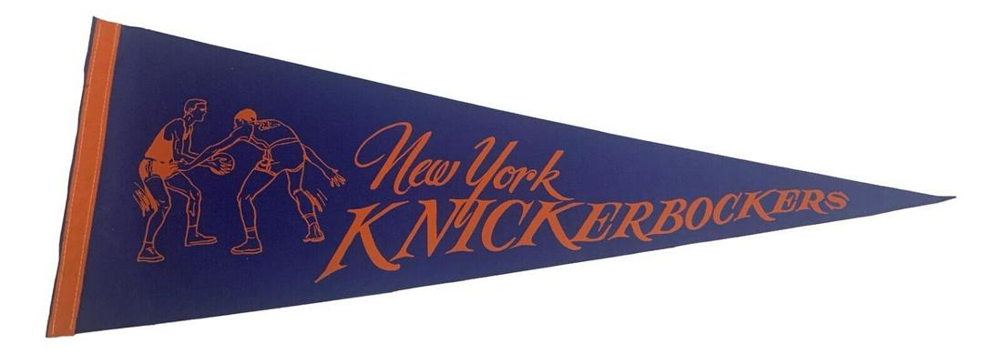 Vintage 1960s New York Knicks Knickerbockers 30" Pennant Rare