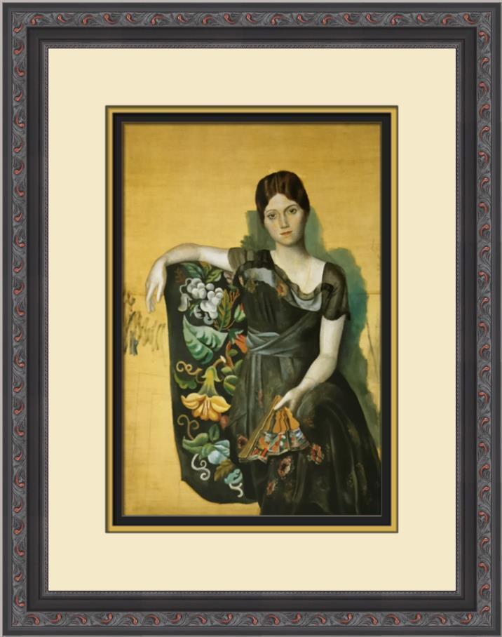 Pablo Picasso Portrait Of Olga In An Armchair Custom Framed Print