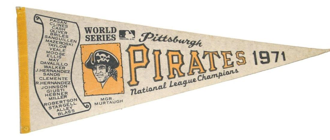 Vintage 1971 Pittsburgh Pirates World Series 29"x12" Pennant