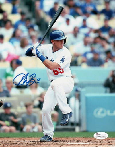 Austin Barnes Autographed 8x10 Photo Los Angeles Dodgers At Bat Jsa
