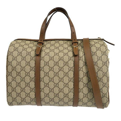 Gucci Gg Pattern 2way Boston Handbag Beige Pvc 322231 467891