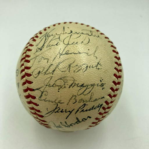 1941 New York Yankees World Series Champs Team Signed Baseball Jsa Coa