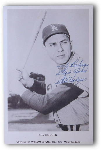 Gil Hodges Signed Autographed 5.5 X 8.5 Photo Los Angeles Dodgers Vintage