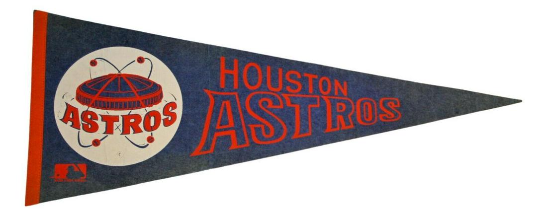 Vintage 1960s Houston Astros 30x12 Pennant Astrodome Rare Auction