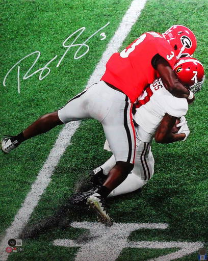Roquan Smith Autographed Ga Bulldogs Tackle Vs Bama 16x20 Hm Photo Beckett W*wte