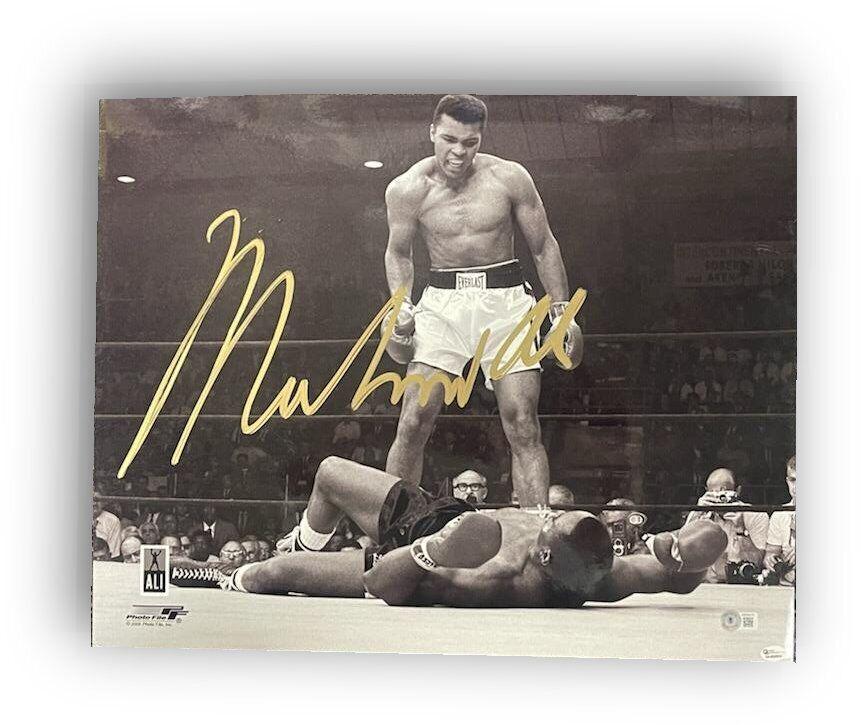 Muhammad Ali Signed Auto 16x20 Photo Over Liston Giant Signature Bas ...