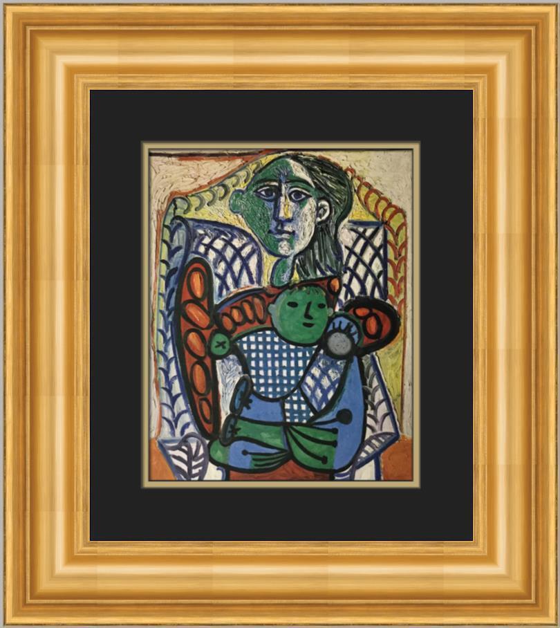 Pablo Picasso Claude In His Mothers Arms Custom Framed Print