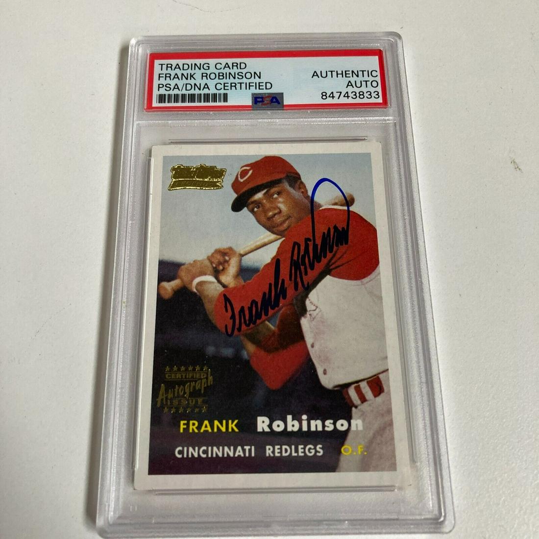 Frank Robinson Signed 1957 Topps Rc 2001 Team Topps Psa Dna Auto Auction