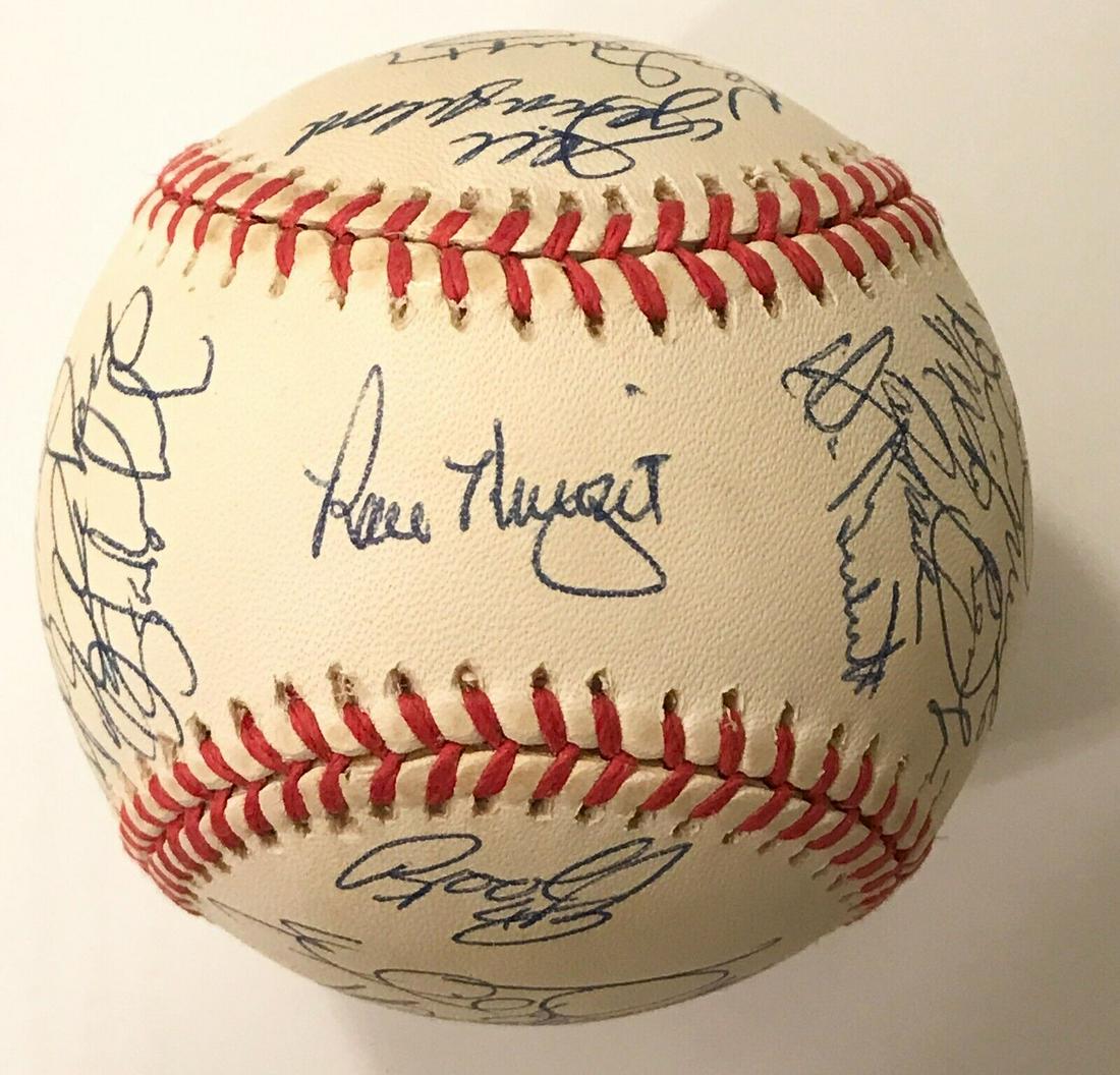 1997 Cincinnati Reds Team Signed Onl Ball-30 Signatures Knight Larkin ...