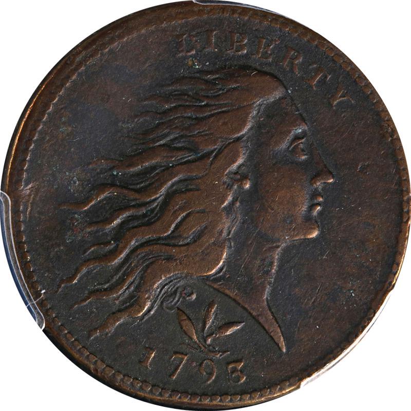 1793 Large Cent Wreath - Vine And Bars Edge Pcgs Genuine Xf Details Auction