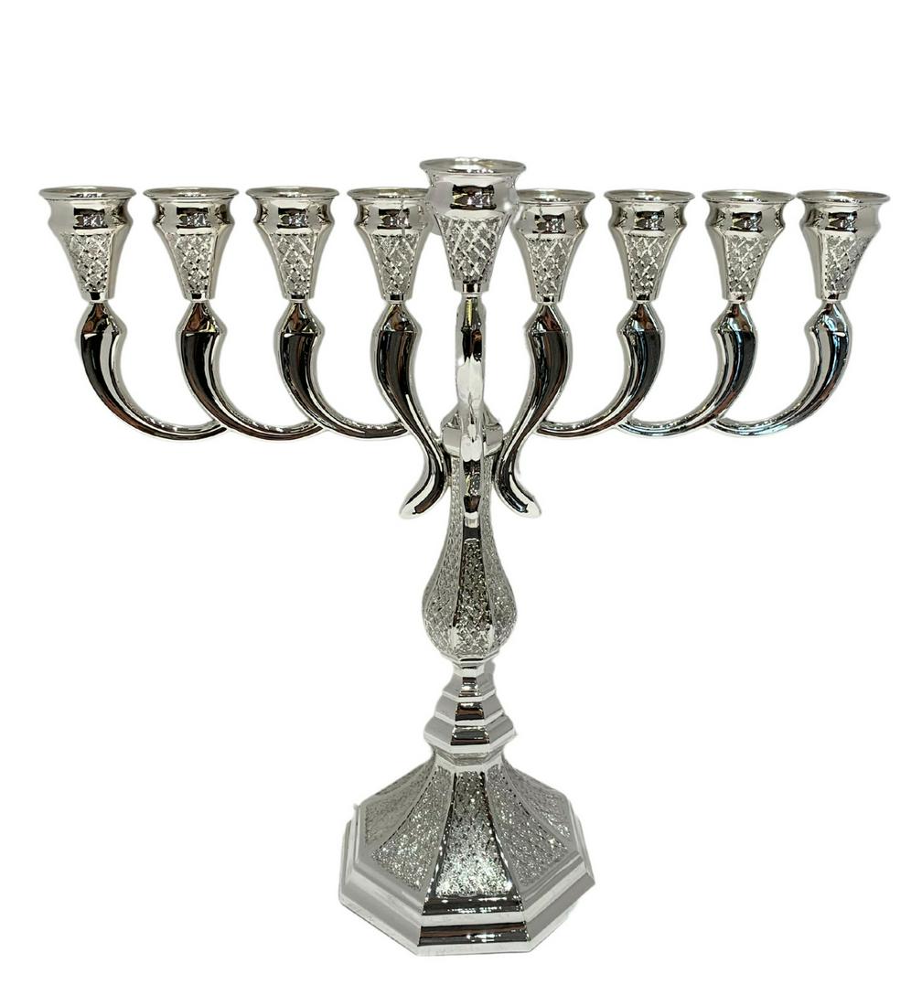 925 Sterling Silver Handmade Modern Diamond Cut Shiny Sleek Chanukah ...