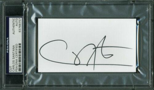 Carlos Santana Signed 3x5 Index Card Autographed Psa/dna Slabbed