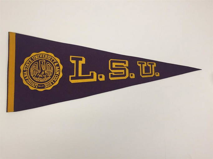 Vintage 1960's Lsu Tigers Football Pennant 30x12" Nmt