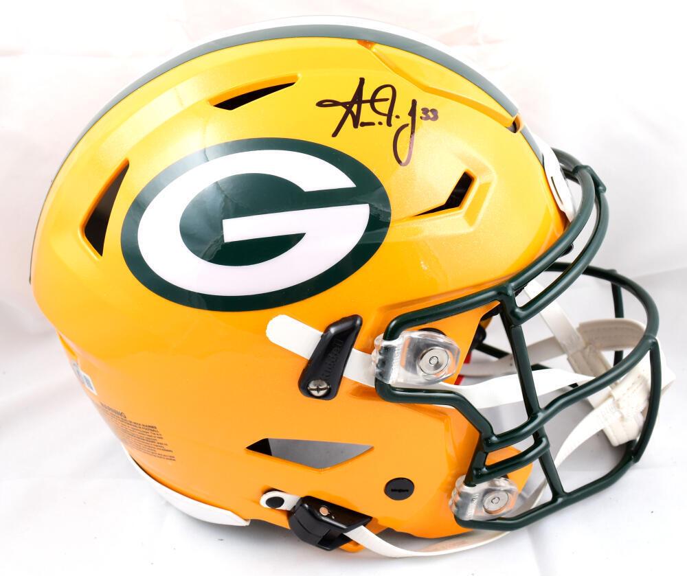 Aaron Jones Autographed Packers F/s Speed Flex Helmet Beckett W ...
