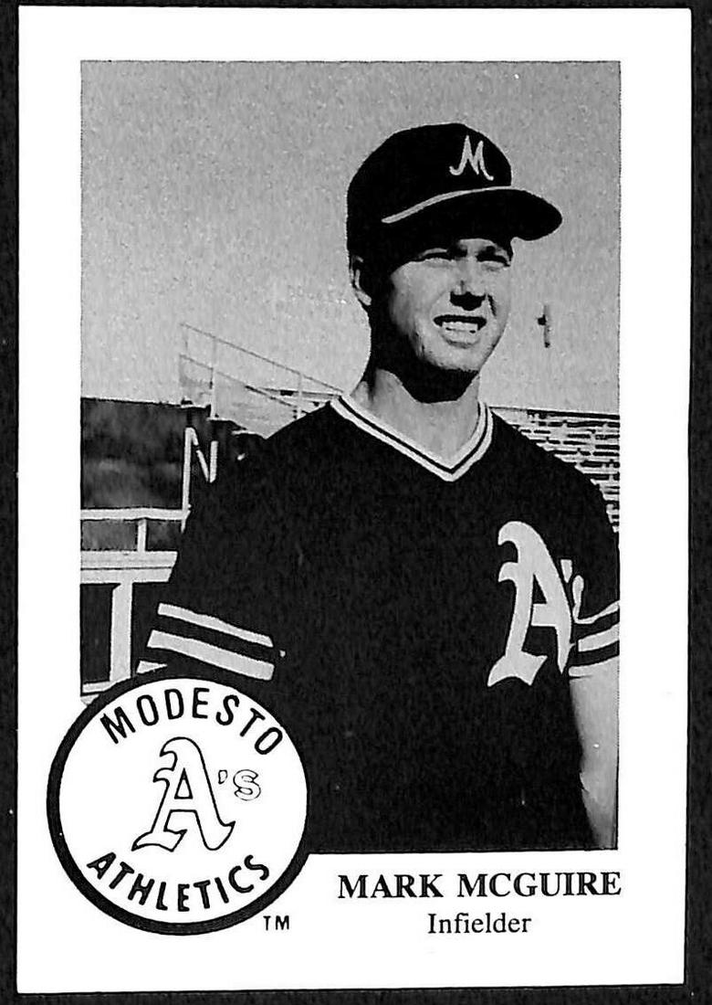 1985 Chong Modesto A's A Mark Mcgwire Error Spelled Mcguire Team Set ...