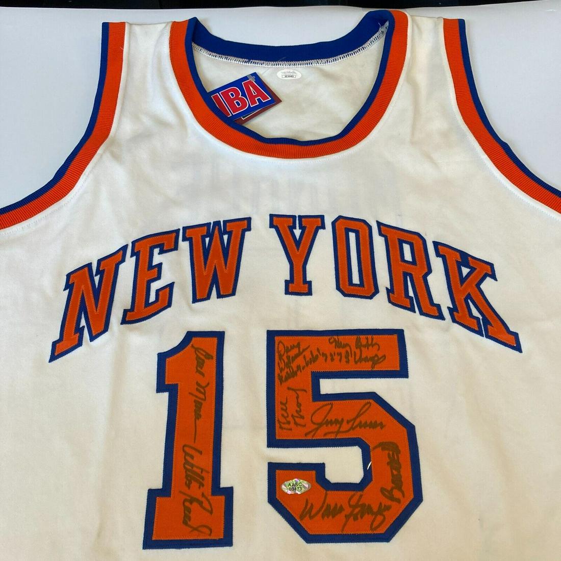 1972 1973 New York Knicks Nba Champs Team Signed Jersey Jsa Coa