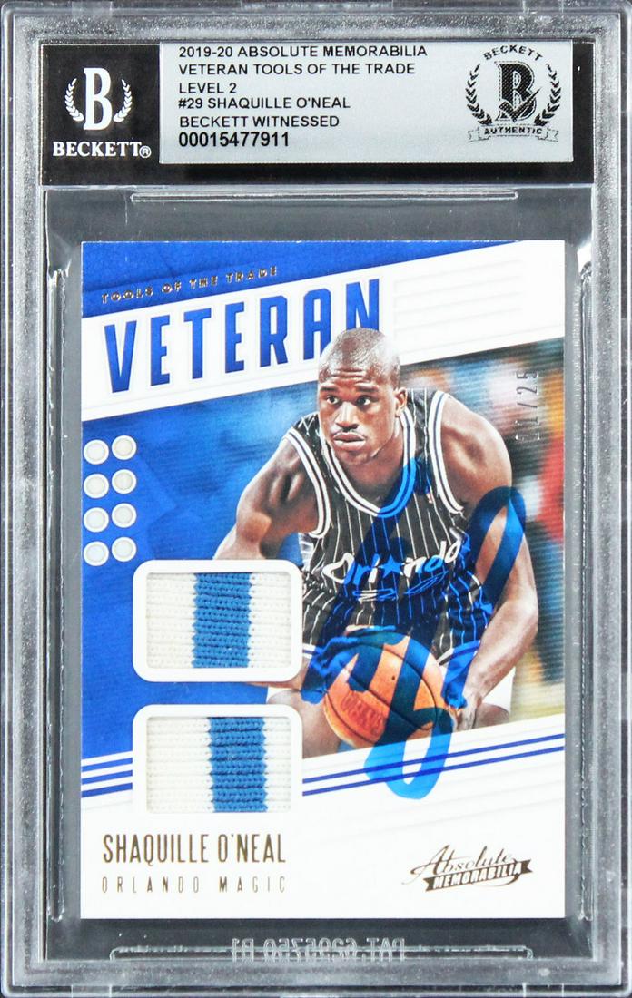 Shaquille Oneal Signed 19 Absolute Mem Level 2 #29 21/25 Card Auto 10 ...