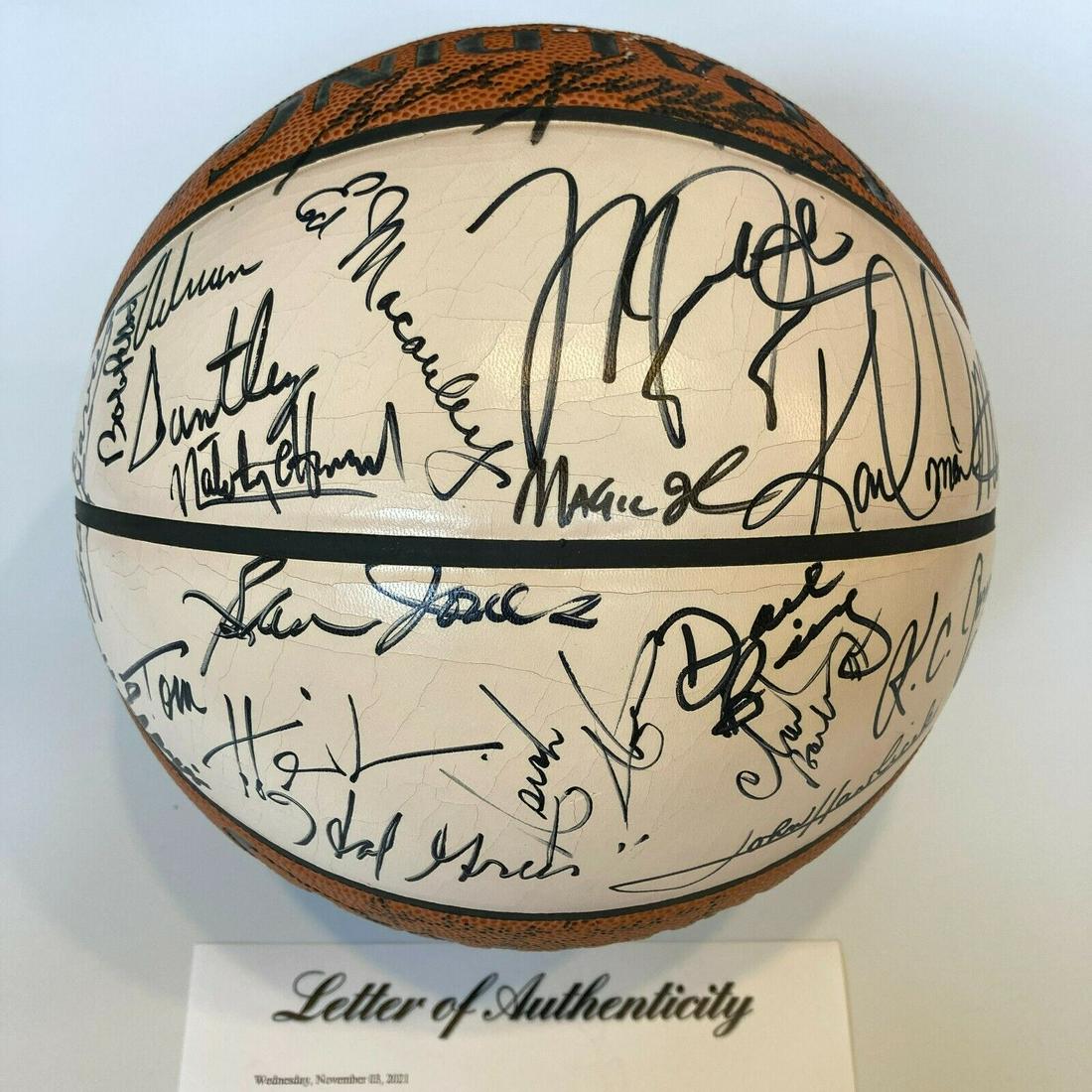 Incredible Michael Jordan Wilt Chamberlain Nba Top 50 Signed Basketball ...