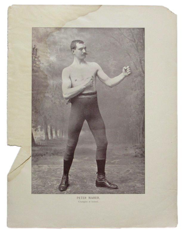 Peter Maher Boxer 1895 Boxing Gladiators 11x15 Supplement Poster. Auction