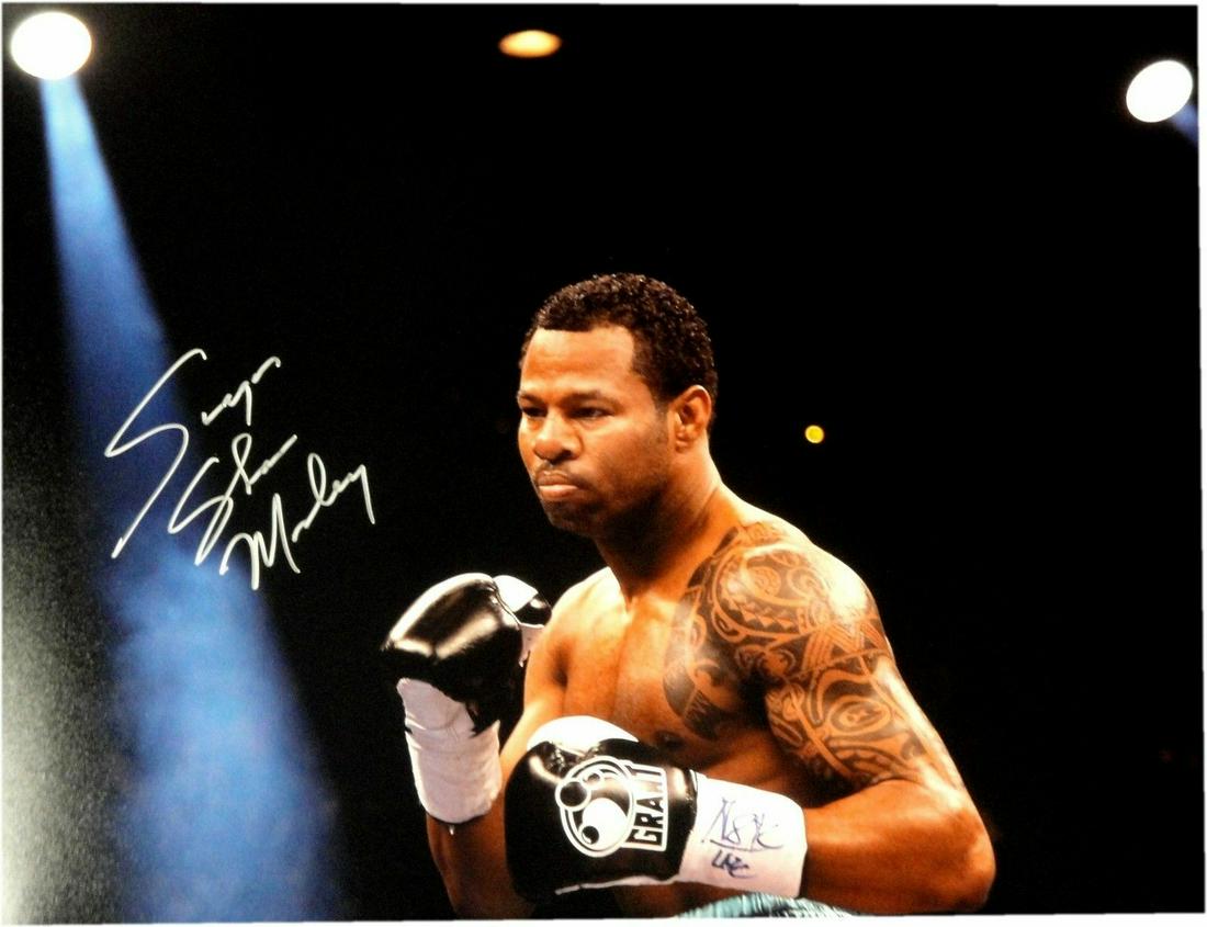Sugar Shane Mosley Signed Autograph 16x20 Photo Solo Shot In Ring Auction