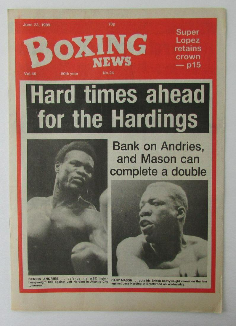 June 23 1989 Boxing News Magazine Dennis Andries Gary Mason Auction