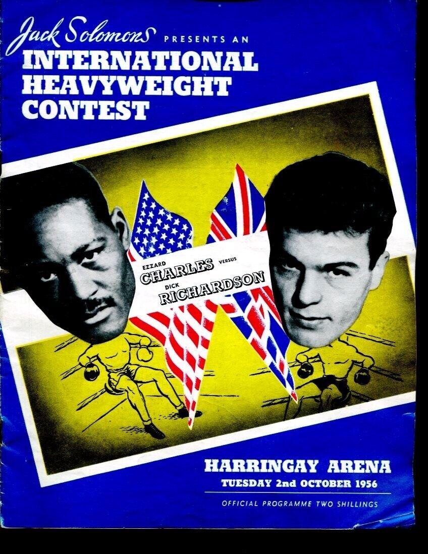 1956 Ezzard Charles V Dick Richardson Heavyweight Program 10/2 ...