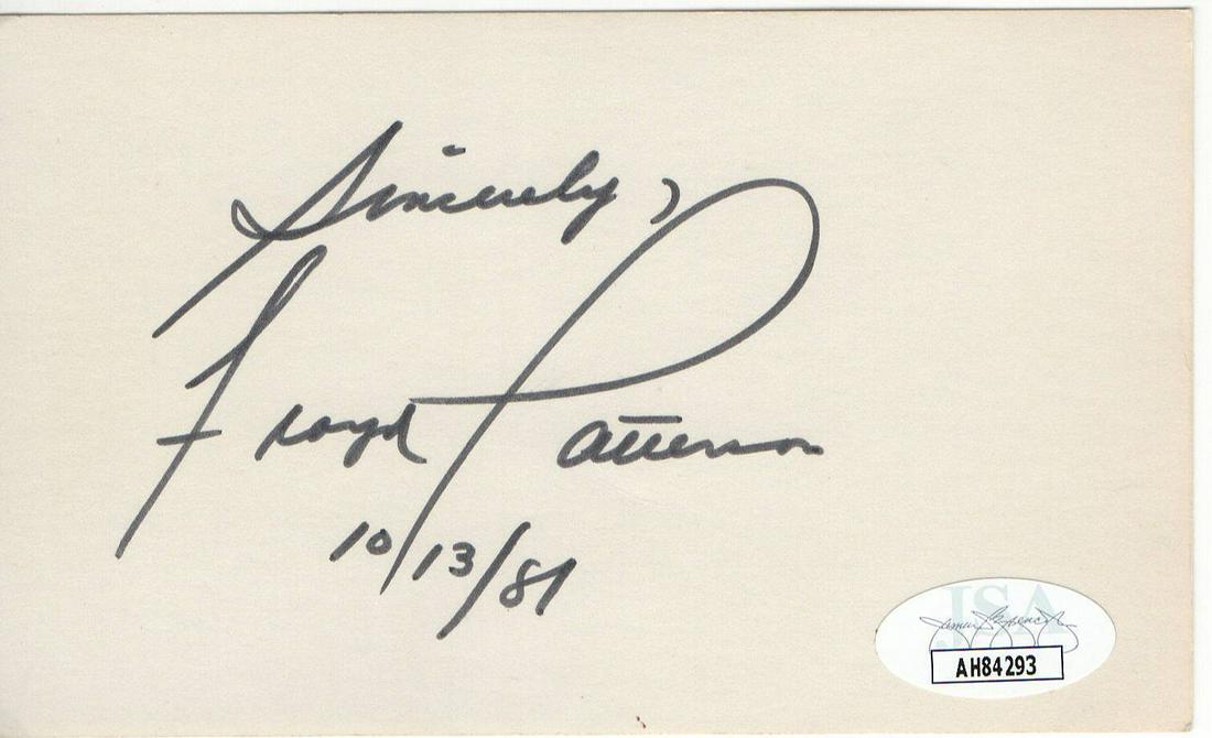 Floyd Patterson Signed Autographed Index Card Boxing Legend Jsa Auction