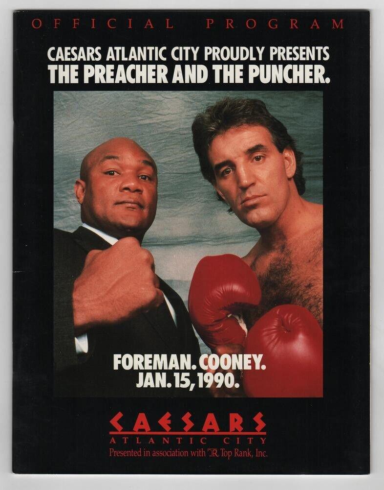 1990 George Foreman V Gerry Cooney Program 1/15 Caesers Atlantic City ...