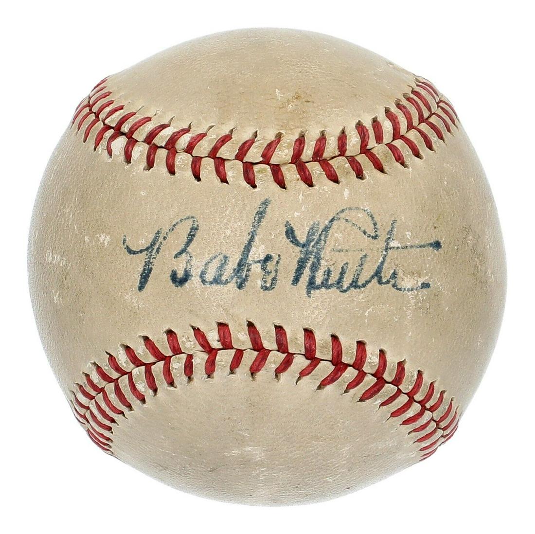 Stunning Babe Ruth Single Signed American League Baseball Bold ...