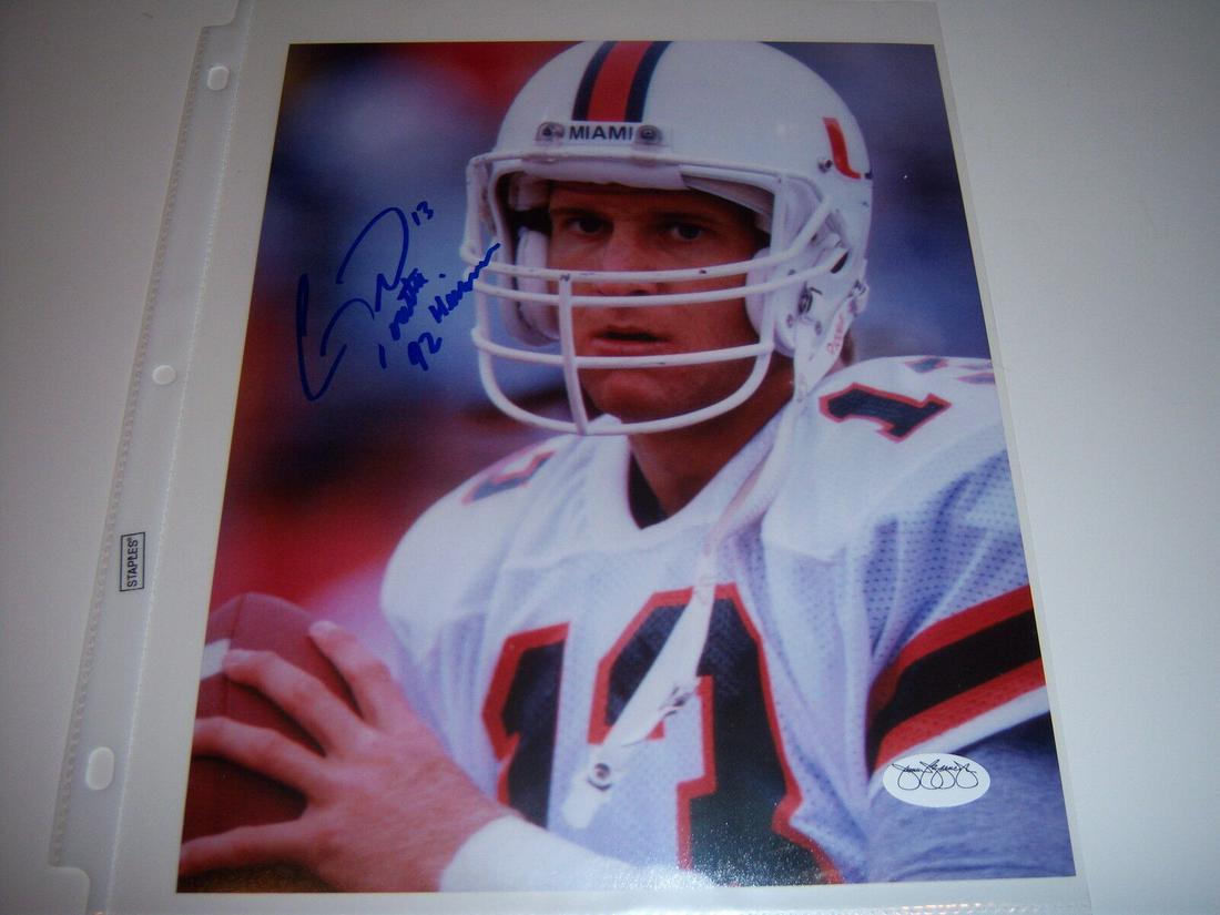 Gino Torretta Miami Hurricanes 92 Heisman Jsa/stamp Signed 8x10 Glossy ...