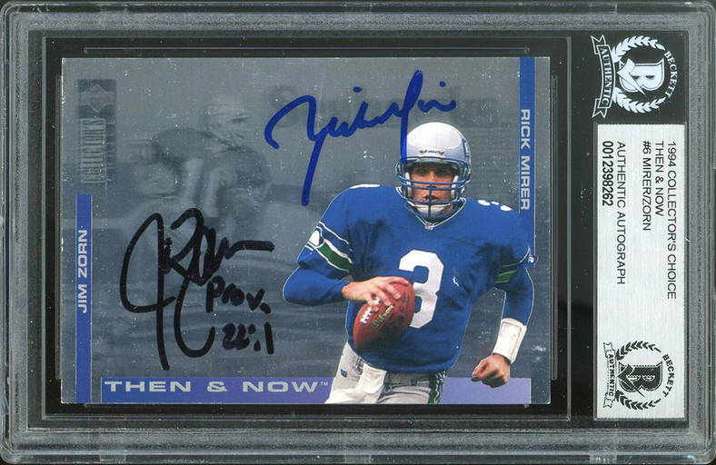Seahawks Rick Mirer Jim Zorn Signed 1994 Ud Collectors Choice #6 Card ...