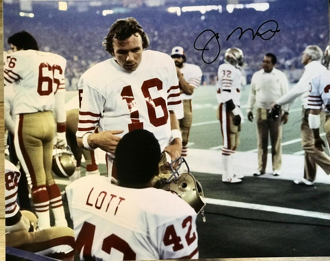 Joe Montana (san Francisco 49ers) Signed 16x20 With Ronnie Lott Auction